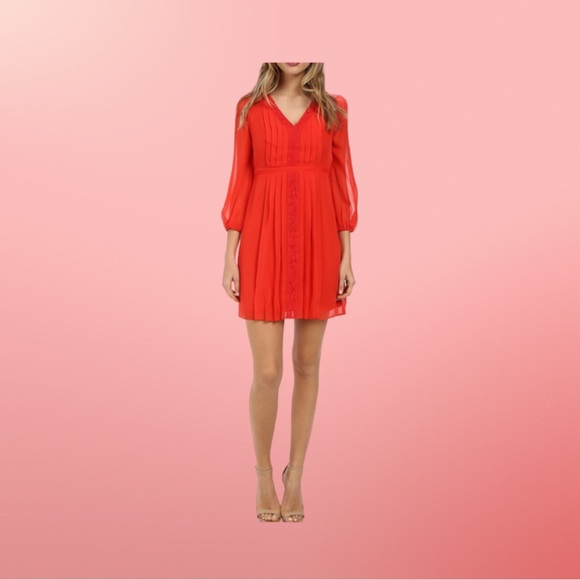 Jessica Simpson | Dresses | Jessica Simpson Red Chiffon Dress | Poshmark